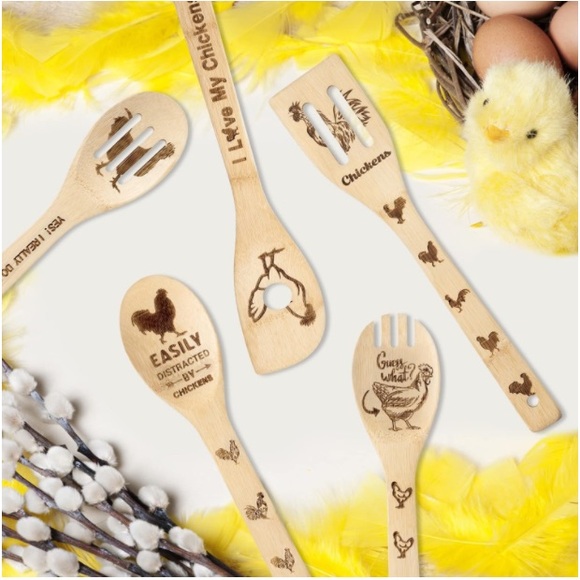Kitchen | New Bamboo Chicken Cooking Utensil Set | Poshmark
